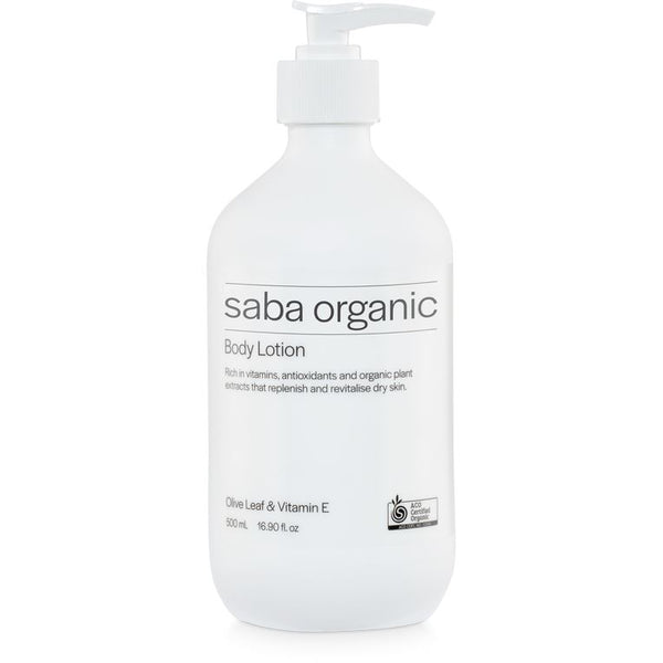 Body Lotion - Saba Organic Olive Leaf & Vitamin E 500ml